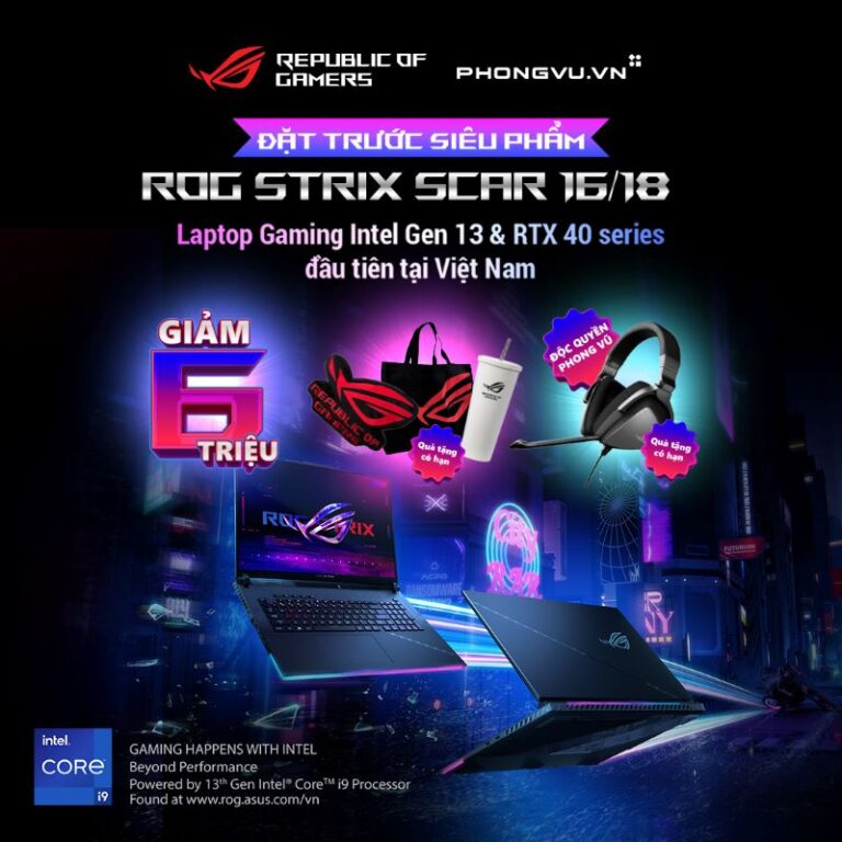 ROG Strix SCAR 18 – Laptop Gaming sử dụng Intel thế hệ 13 và RTX 40 ...