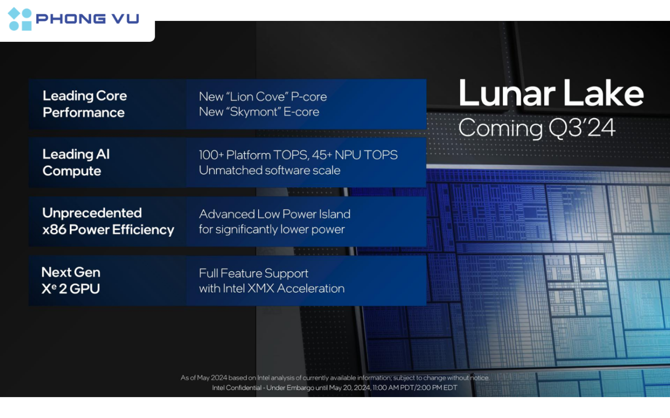 "Át chủ bài" Lunar Lake của Intel đối đầu Snapdragon X Elite