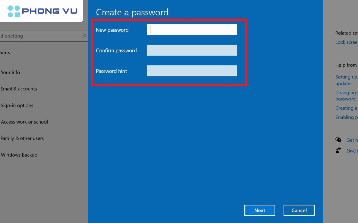 Password Hint là gì? Hướng dẫn cài đặt trên máy tính đơn giản | Phongvu.vn