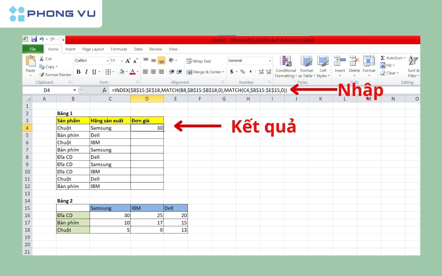 Hàm MATCH trong Excel - Hướng dẫn cách sử dụng và ví dụ dễ hiểu nhất ...