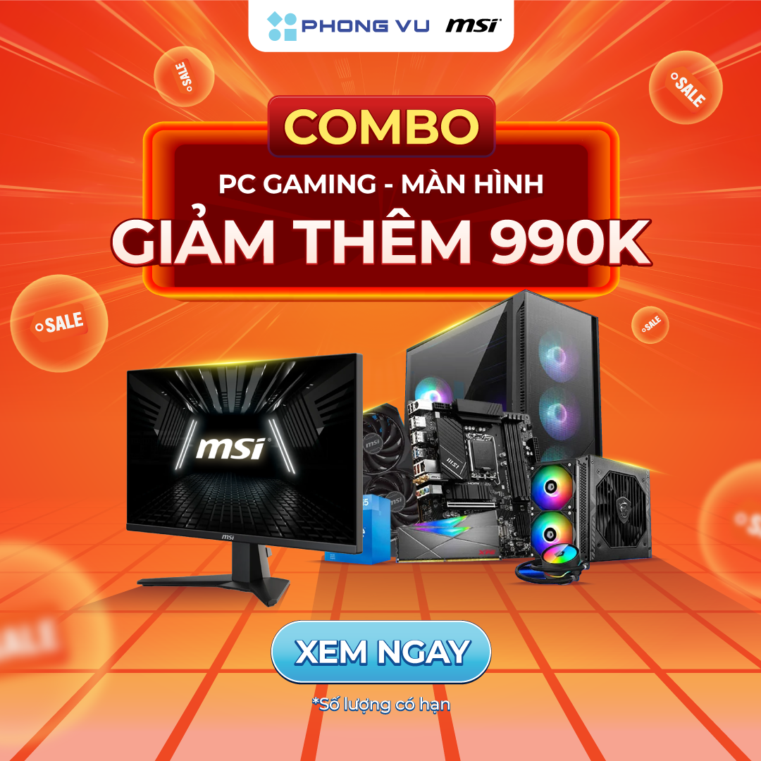 PC Gaming Phong Vũ giảm ngay 990k mua kèm màn hình