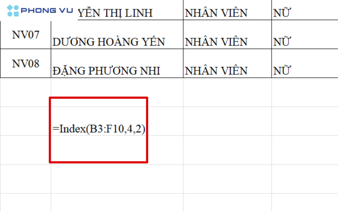 Hàm INDEX Trong Excel: Cách Sử Dụng đơn Giản Và Dễ Hiểu Nhất 2026