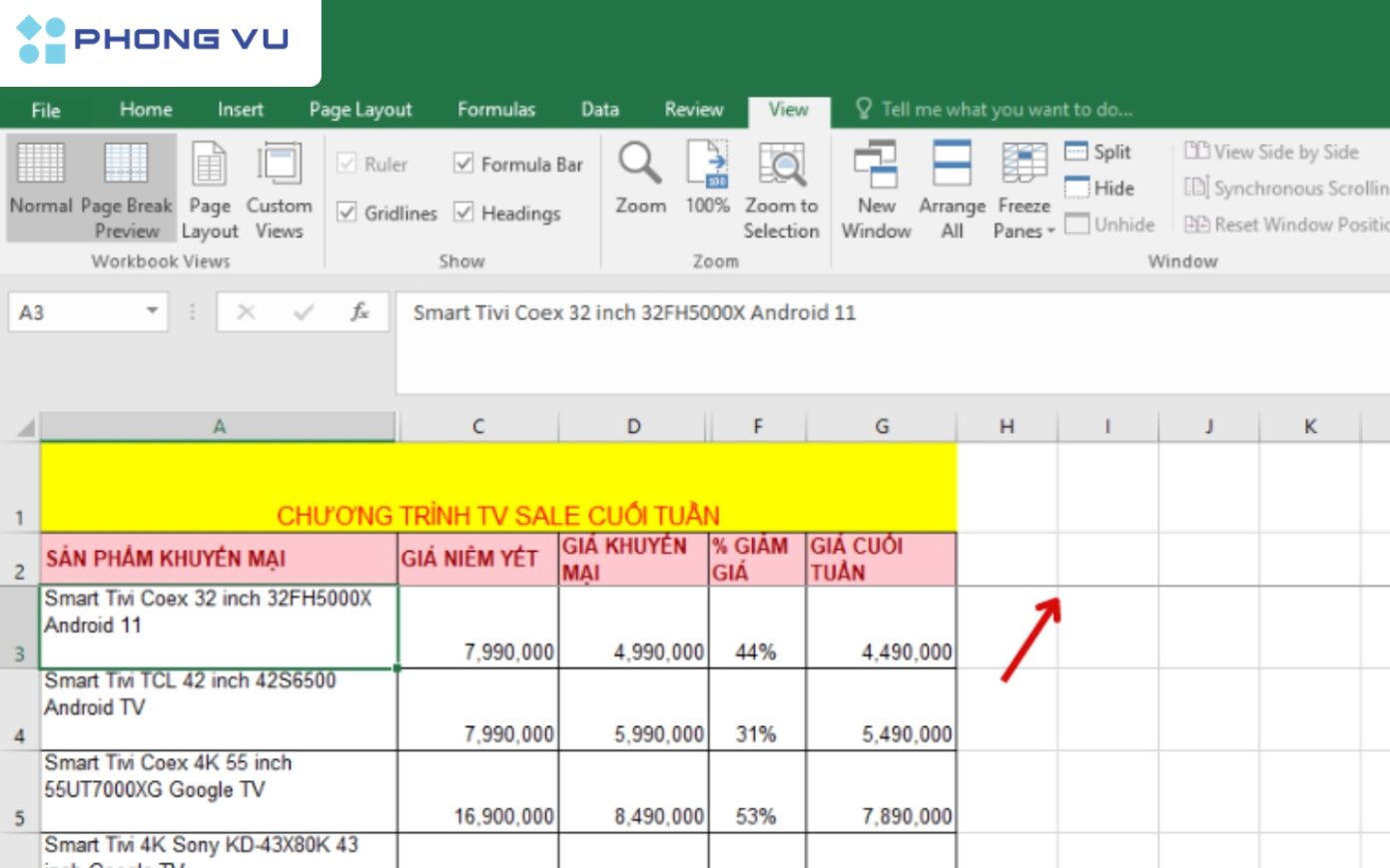 Chi tiết cách cố định dòng trong Excel mới nhất 2025 | Phongvu.vn