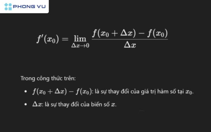 Tổng hợp công thức đạo hàm đầy đủ kèm bài tập dễ hiểu nhất | Phongvu.vn