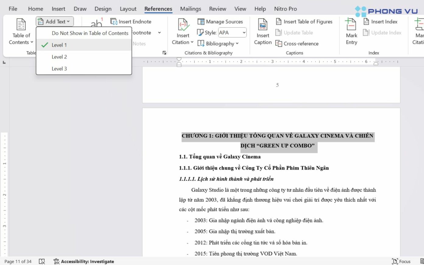 Cách làm mục lục trong Word 2010, 2013, 2016 và 2019 chi tiết