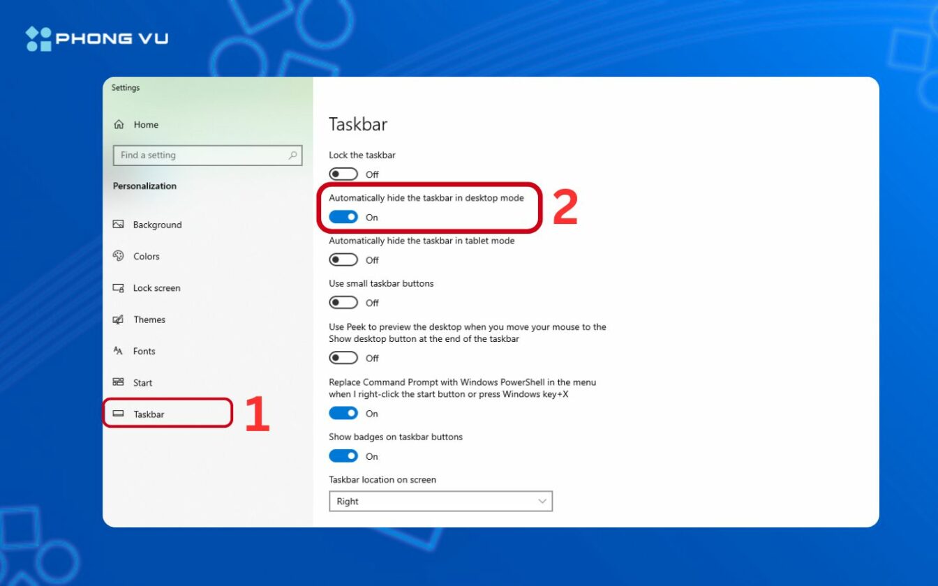 Hướng dẫn cách ẩn thanh Taskbar Win 11 chỉ trong vài giây | Phongvu.vn