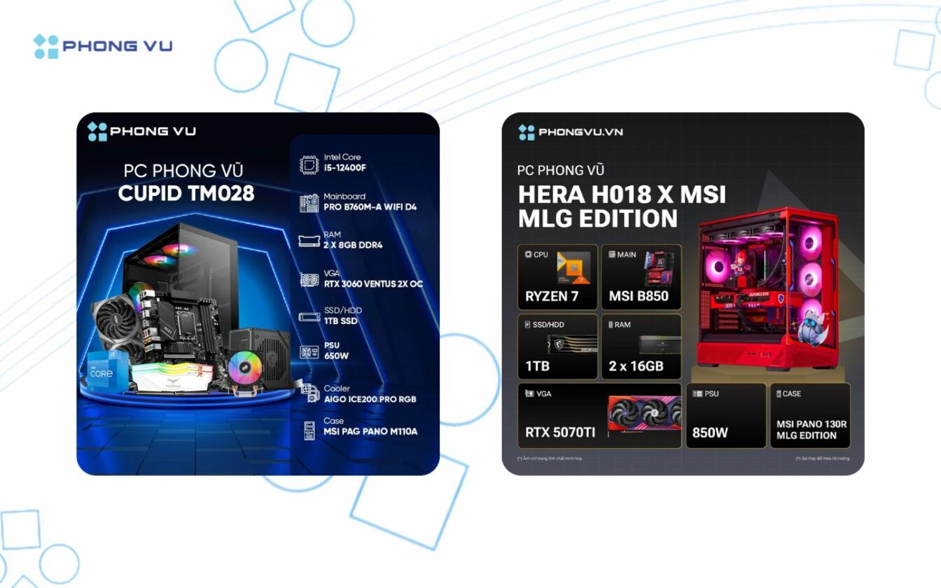 Nhập mã coupon giảm đến 2 triệu đồng khi build PC tại Phong Vũ | Phongvu.vn