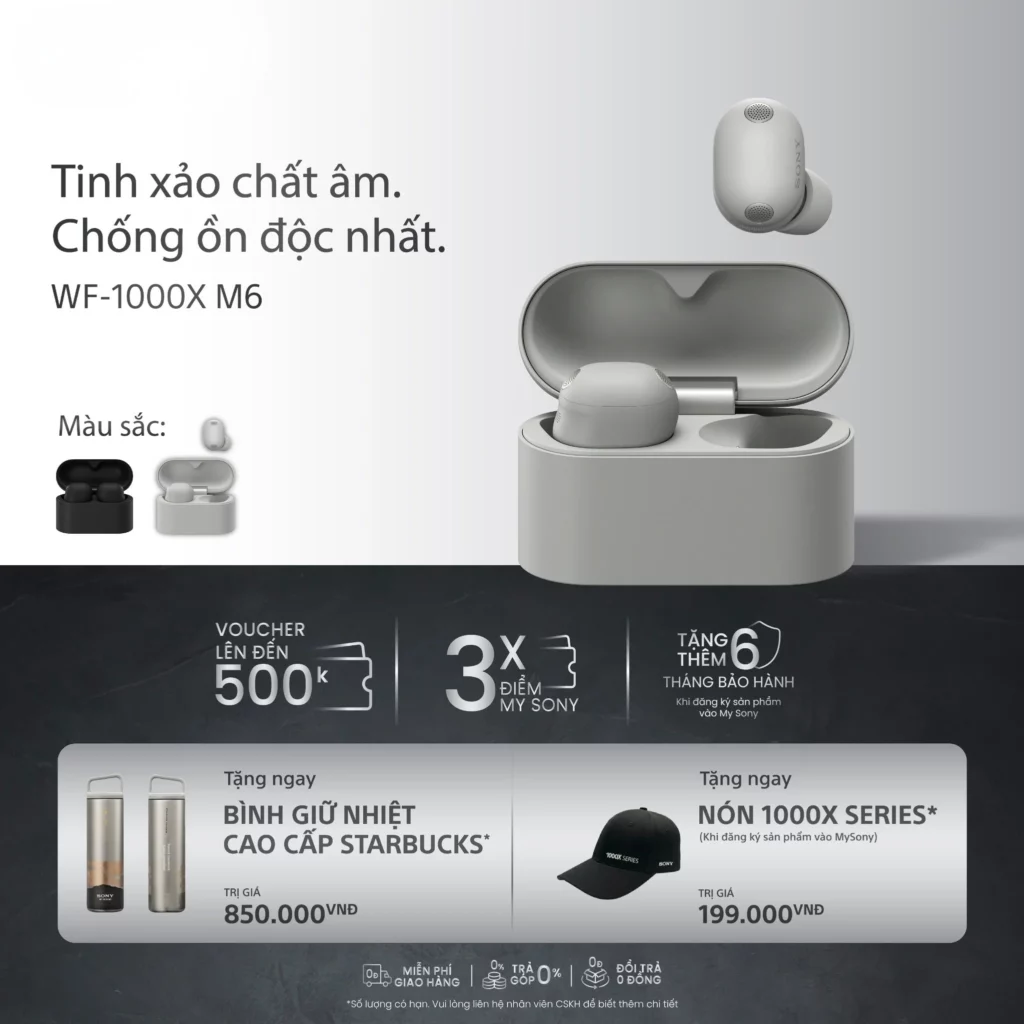 Đặt trước tai nghe Sony WF-1000XM6: Sở hữu ưu đãi độc quyền tại Phong ...