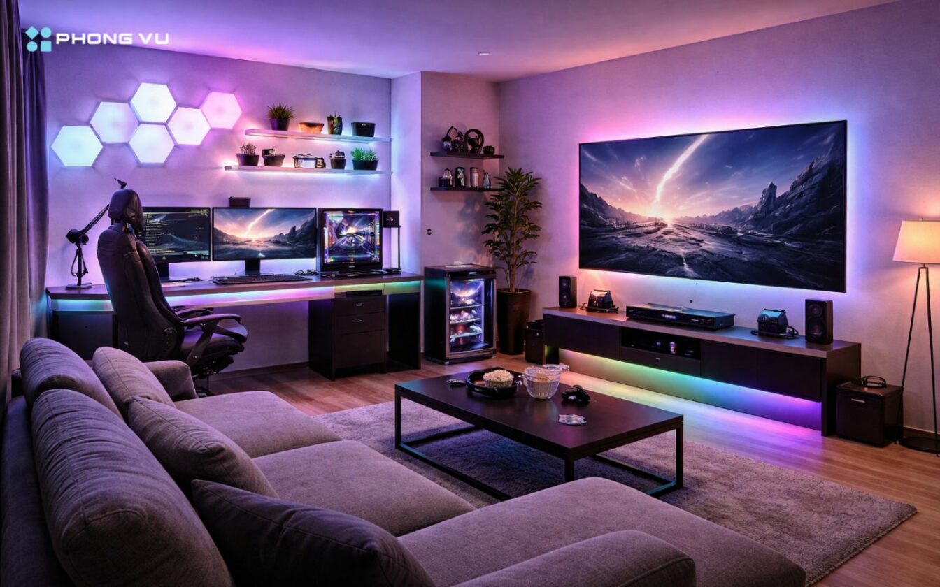 50+ Ý tưởng setup góc gaming xịn sò, chơi game làm việc cực chill ...